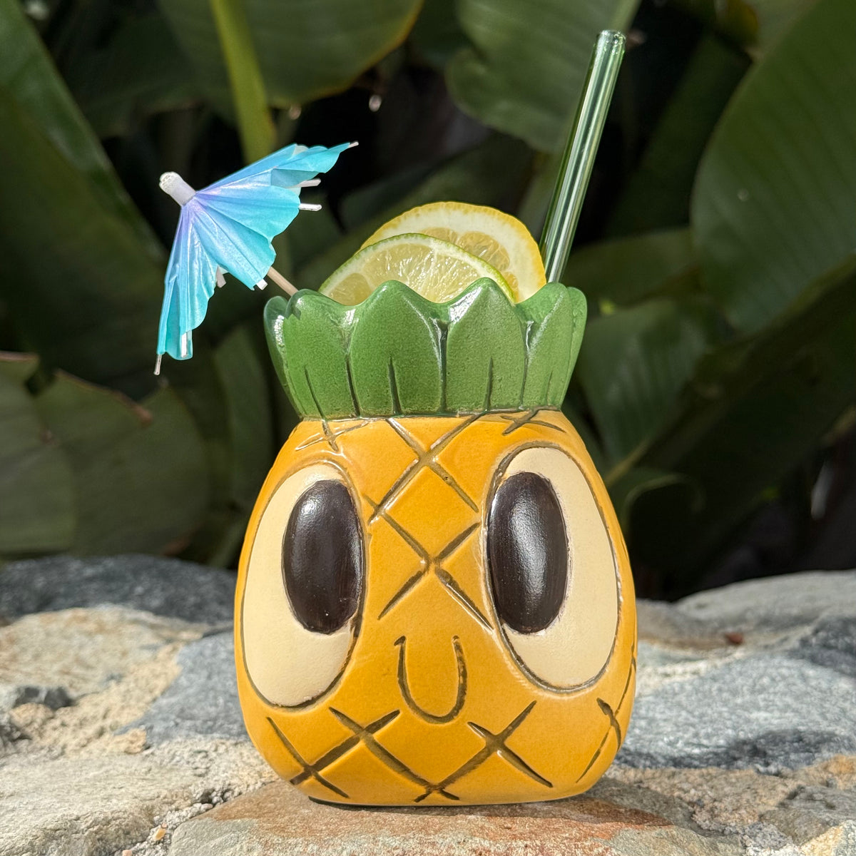 Tiki tOny's Pineapple Mug - Ceramic Tiki Mugs - Light + Dark - Limited – Tikiland Trading Co.