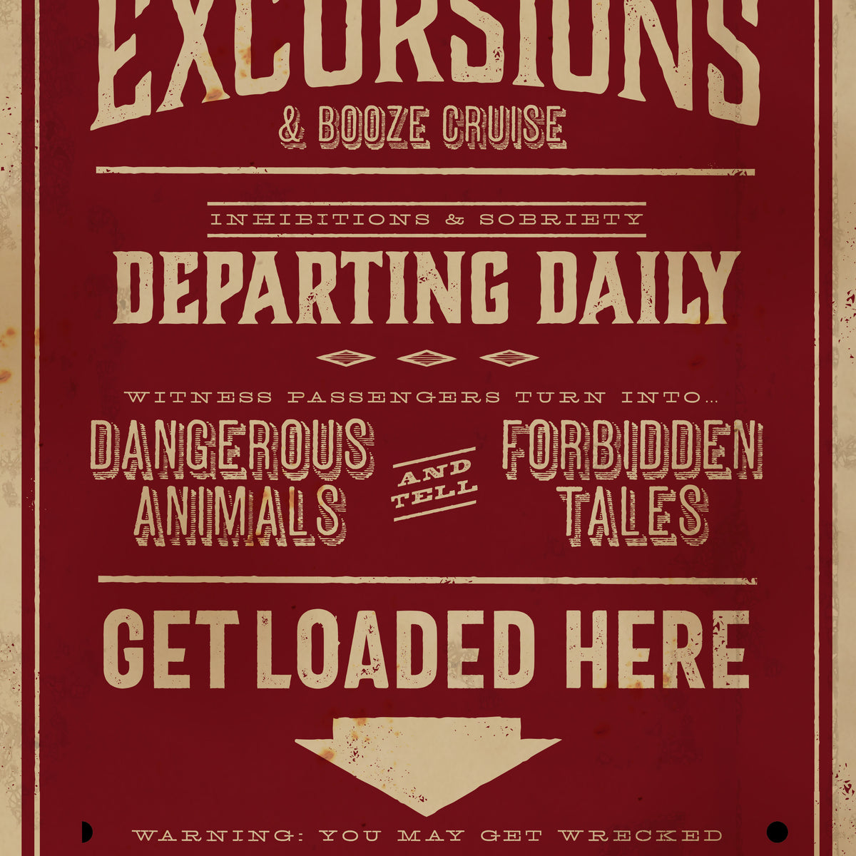 'Fine Print' Red Personalized Metal Bar Sign – Tikiland Trading Co.