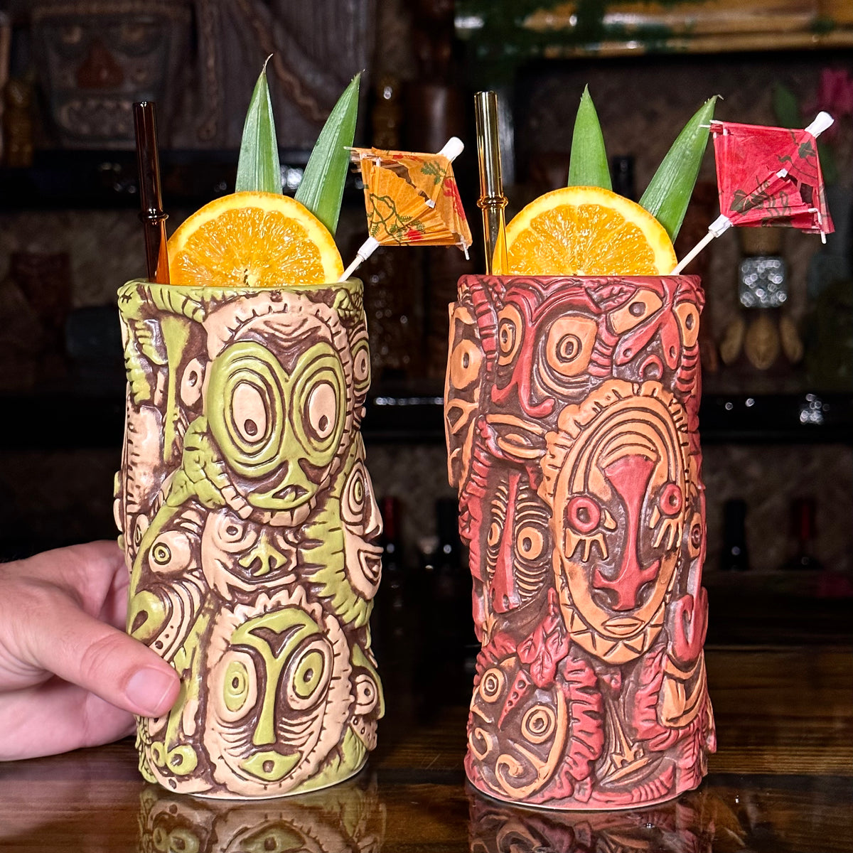 Crowded Hut Tiki Mug, Green and Brown Editions (1 included) - Limited ...