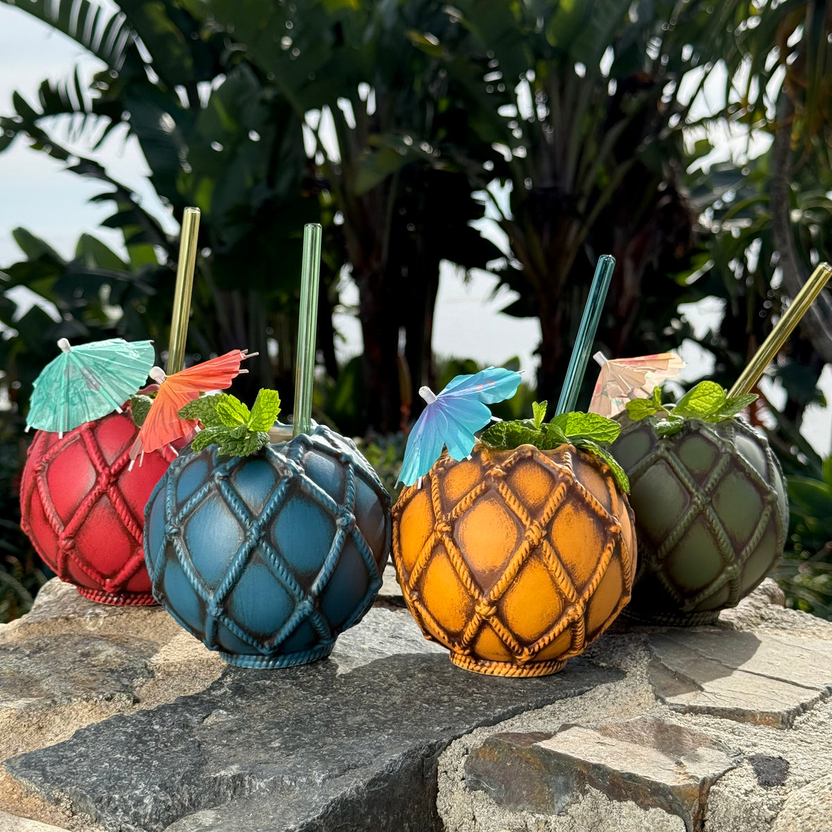 Nautical Fishing Floats, Set of 4 or Individually - Ceramic Tiki Mugs ...