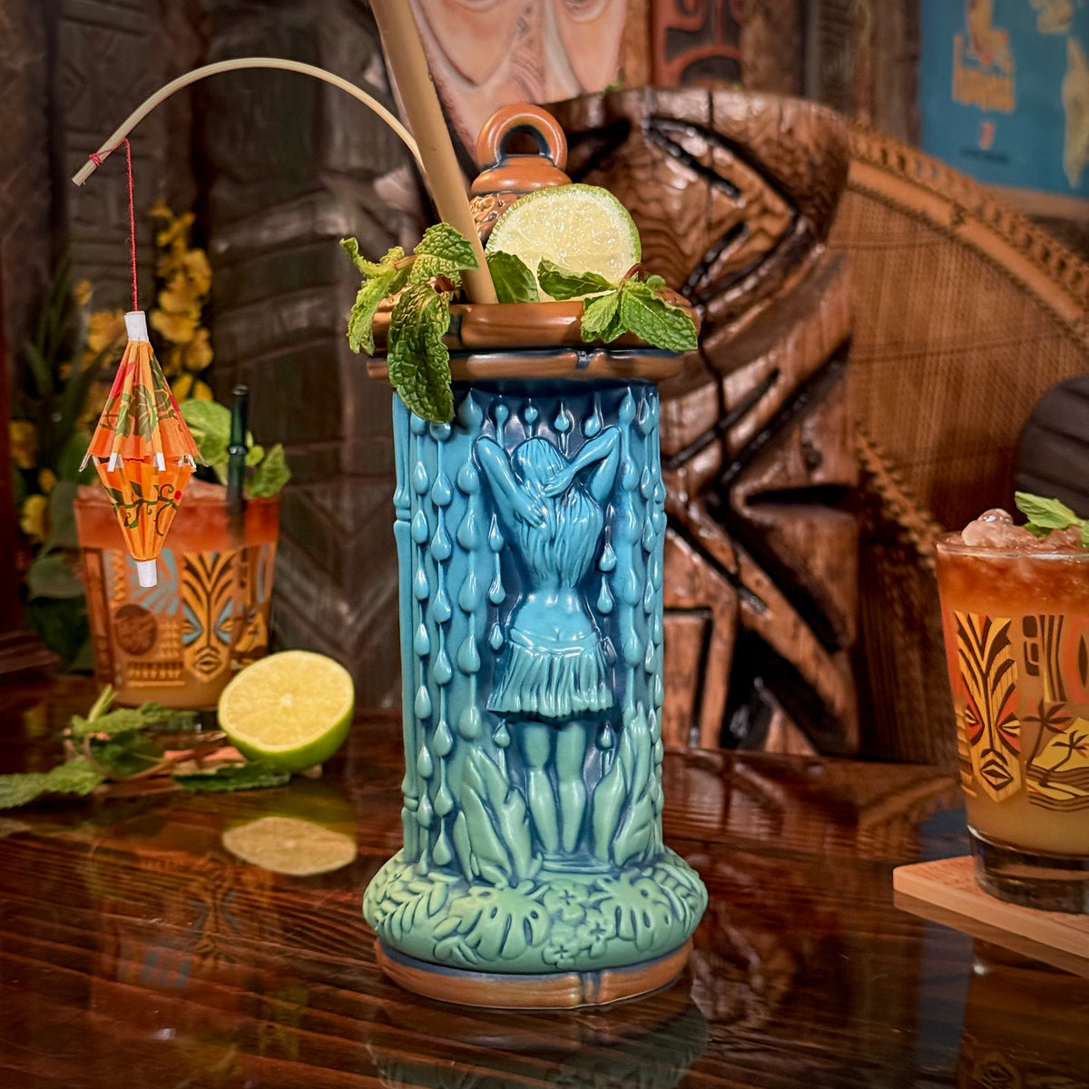 Tiki Falls Rain Lamp ceramic Tiki Mug (Midnight Edition) - Limited Rel ...