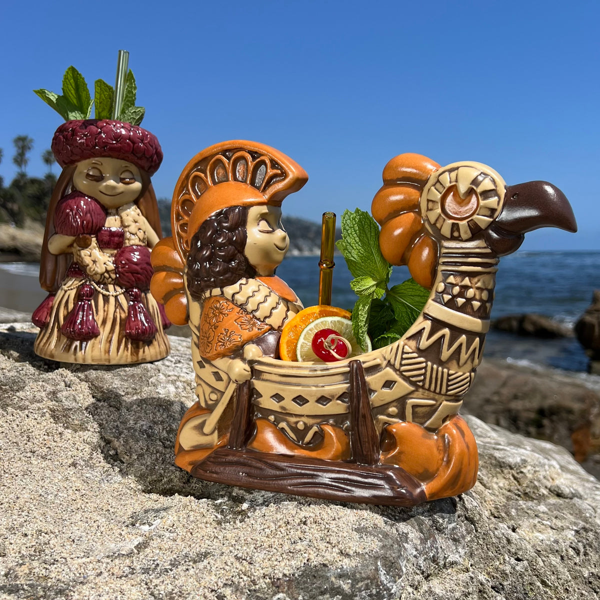 "it's a hula world" Tiki Mug, Outrigger Boy - #2 of a 2 mug series, de ...