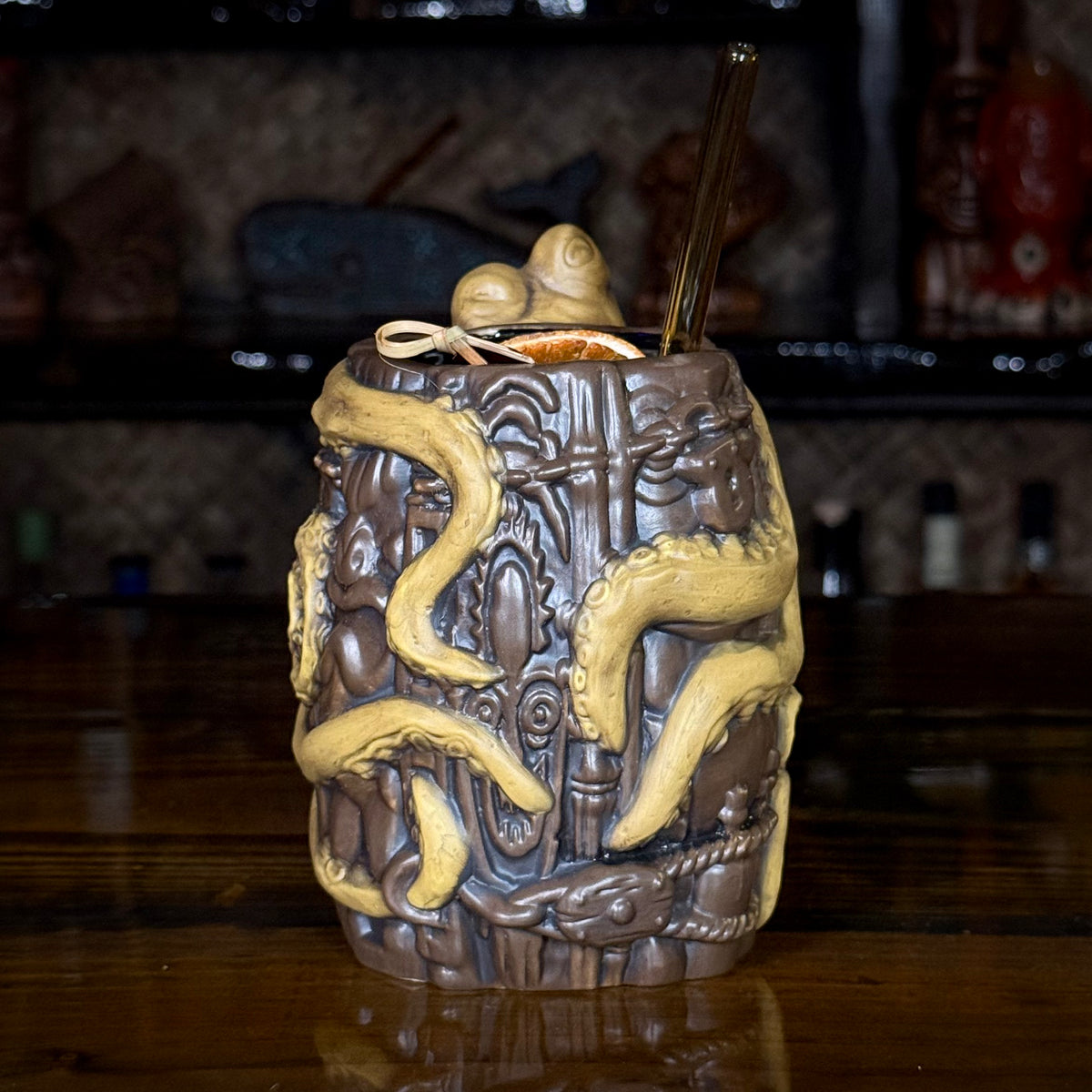 Rum Sucker / Octopus's Barrel (Sand) - Ceramic Tiki Mug - Designed and ...