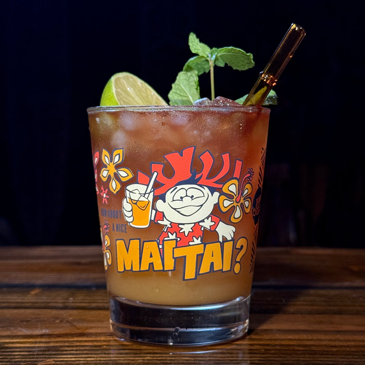 Jeff Granito's 'How About a Mai Tai?' Mai Tai Cocktail Glass (1) - Rea ...