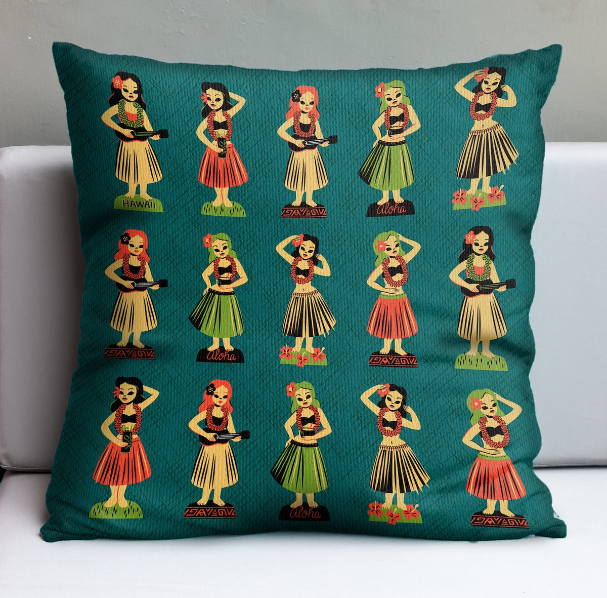 Jeff Granito's 'Hula Dolls' Pillow Cover - Ready to Ship! (FREE SHIPPI ...
