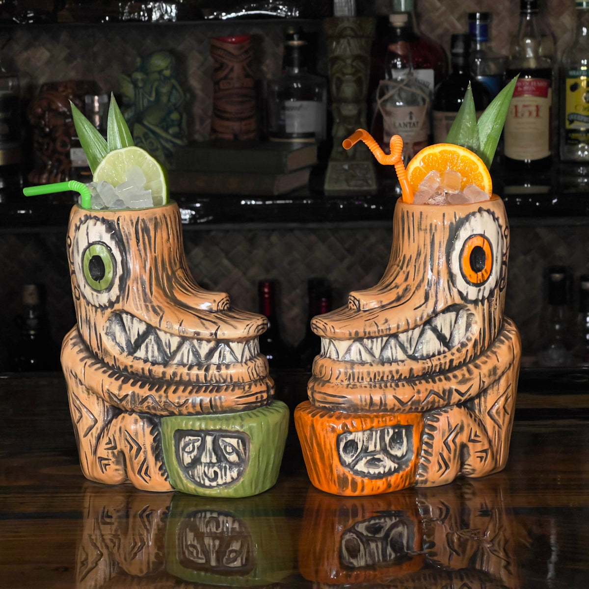 Tiki tOny's Enchanted Tiki Room Drummer ceramic Tiki Mug (Orange or Gr ...