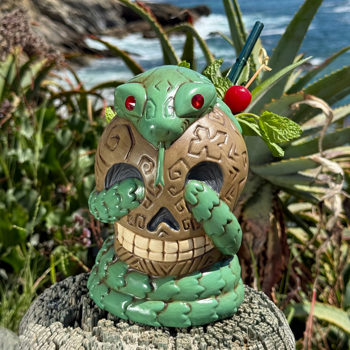 Tiki tOny's Skull n Snake Idol (Ruby Eyes) - Ceramic Tiki Mug - Limite ...