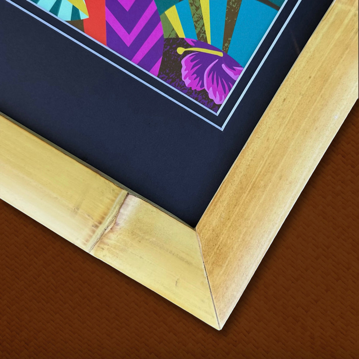 TikiLand Trading Co. Light Bamboo Plank Frame - Fits 11 X 14 Inch Prin ...