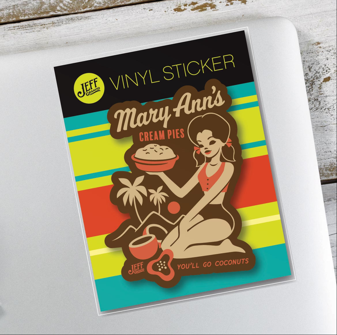 Jeff Granito's 'Mary Ann's Cream Pies' Vinyl Sticker – Tikiland Trading Co.