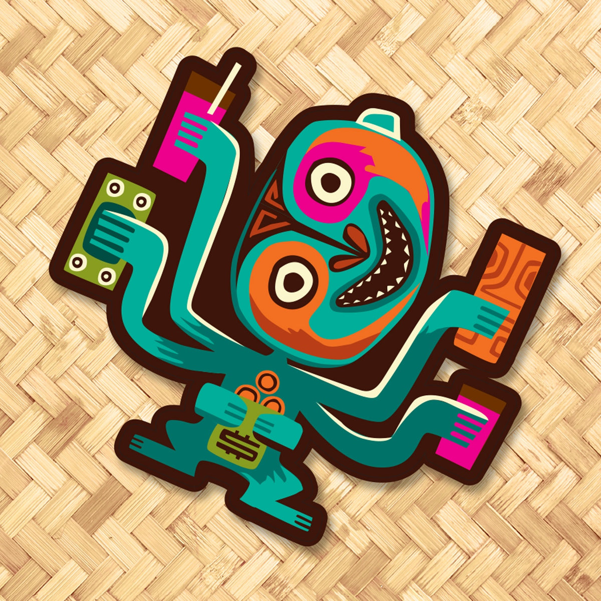 Greedy Tiki Metal Sign – Tikiland Trading Co.