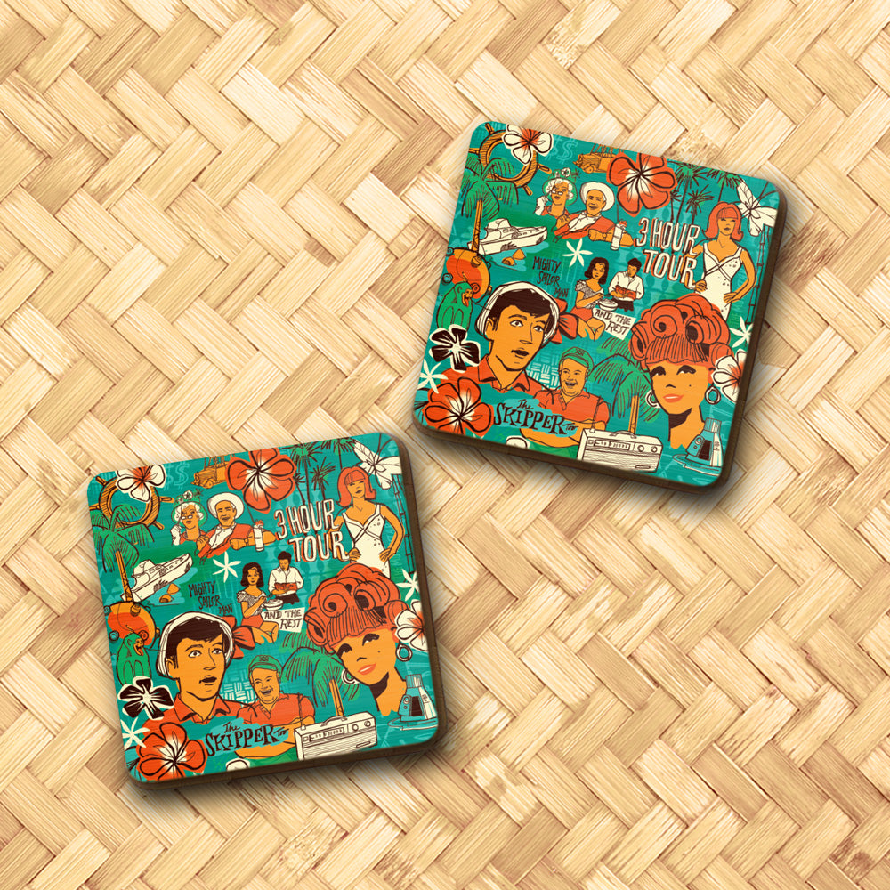 Jeff Granito's Three Hour Tour Bamboo Coaster Set (2) - Ready to Ship ...