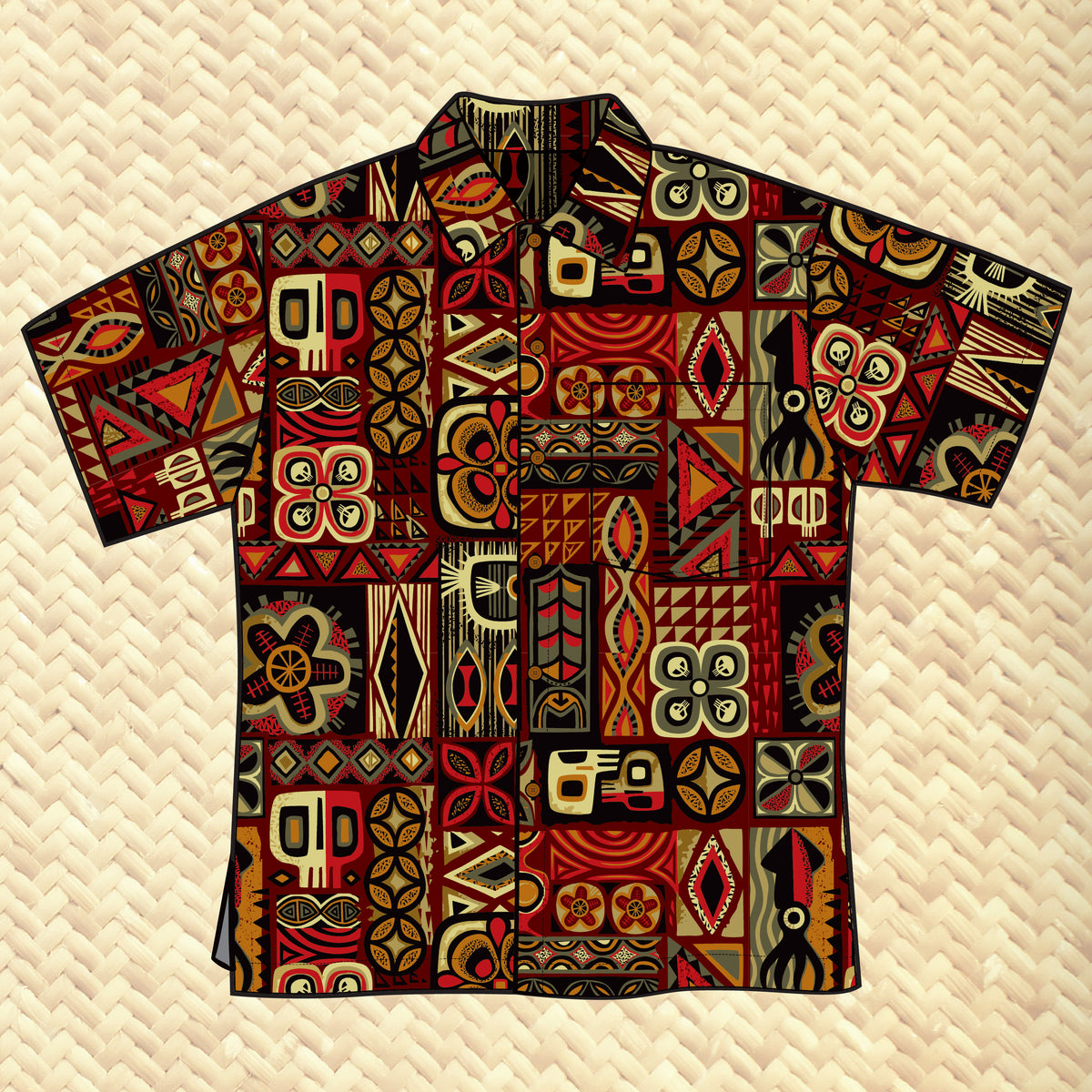 Jeff Granito's 'Geo Kapa' Classic Aloha Button-Up Shirt - Unisex - Pre ...