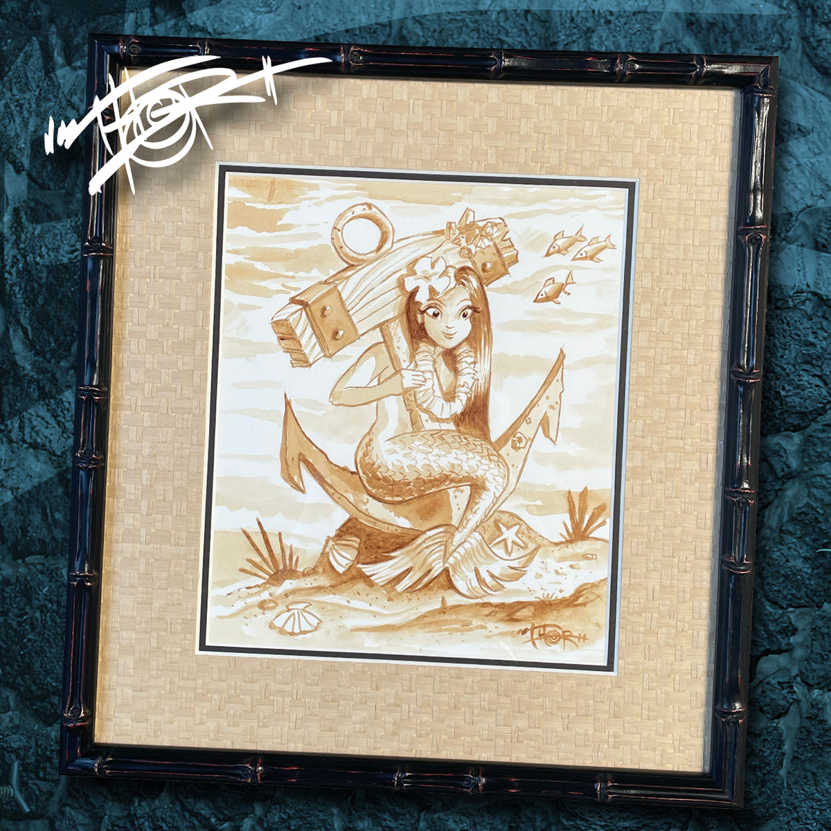 Thor's 'An Anchor to Dream By' Original Rum Painting - Custom Framed ...