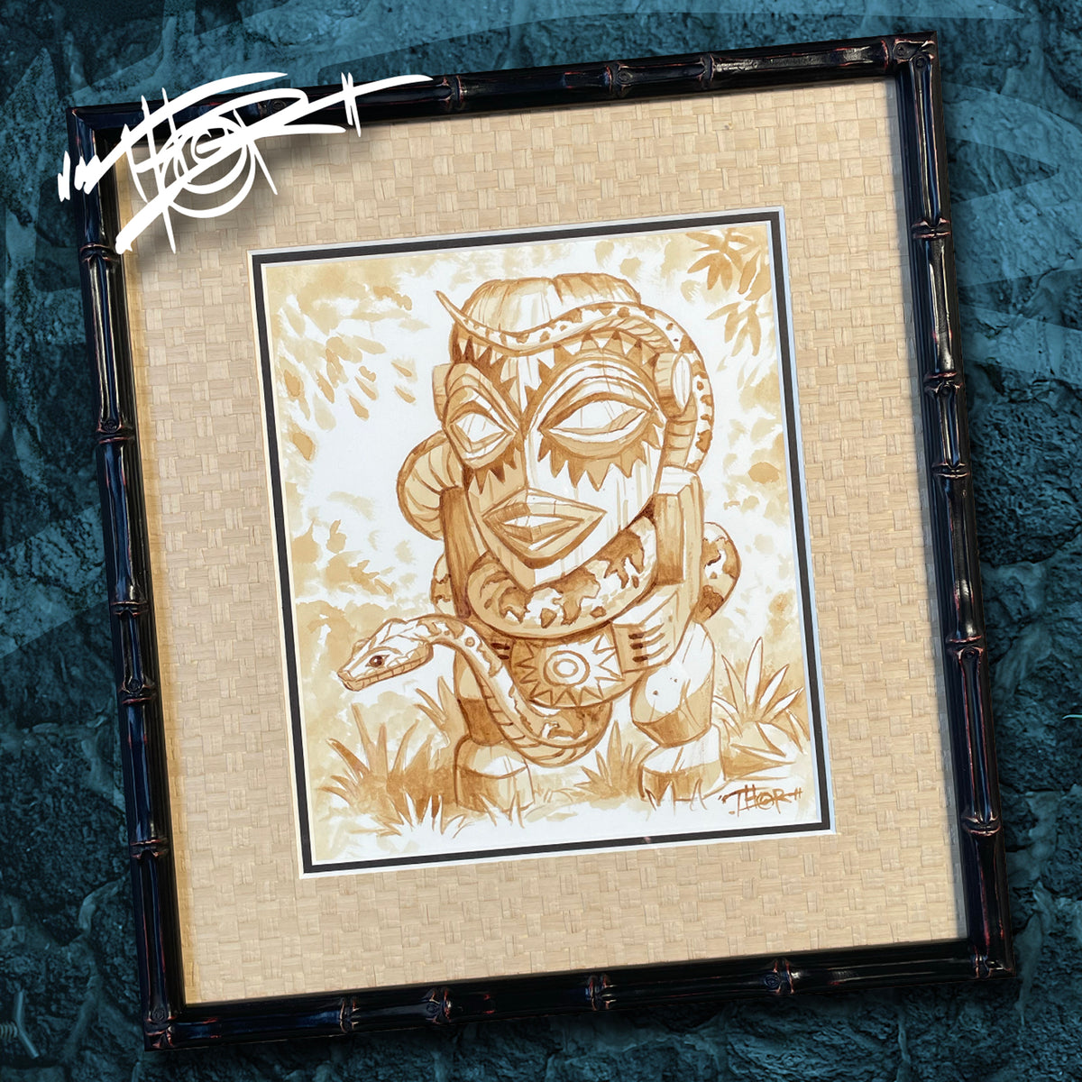 Thor's 'The Tangaroa Boa' Original Rum Painting - Custom Framed, One o ...